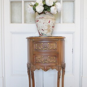 20th Century Two-drawer Bedside Commode Nightstand With Marble Top - Etsy