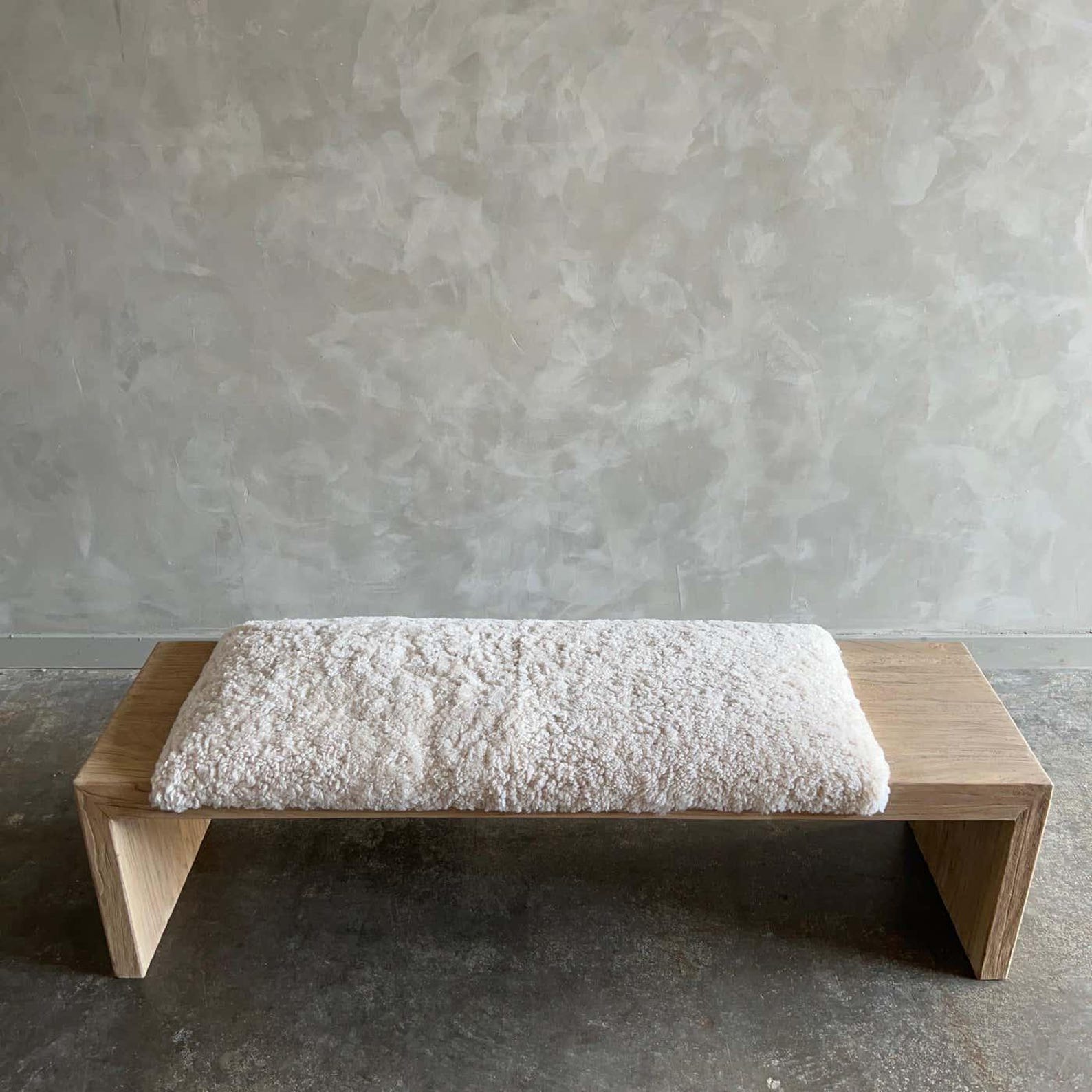Casi Norwegian Sheep Upholstered Elm Bench - off Center - Etsy