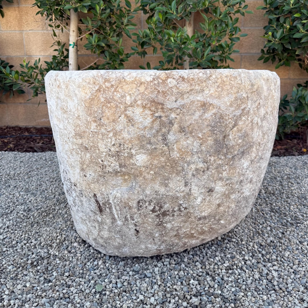 Large Round Limestone Trough - Etsy