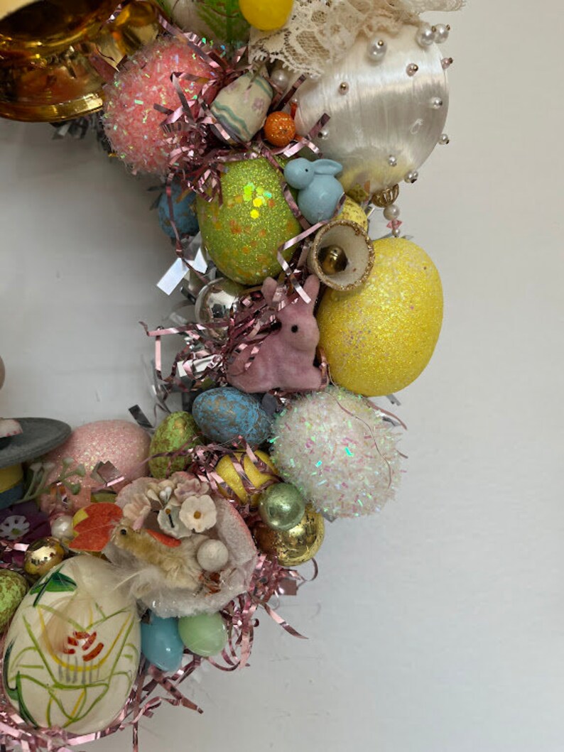 14 Vintage Easter Wreath Kitsch Easter Bunny Wreath - Etsy