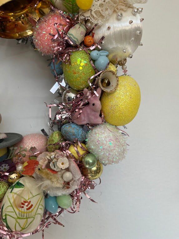 14 Vintage Easter Wreath Kitsch Easter Bunny Wreath - Etsy