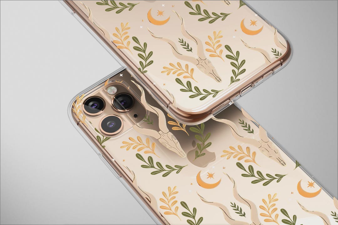 Clear Celestial Bones and Wild Earth Phone Case Cover for iPhone 16 Pro ...