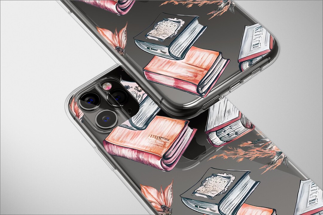 Clear Autumn Book Stacks Case Aesthetic Phone Cover for iPhone 16 Pro ...