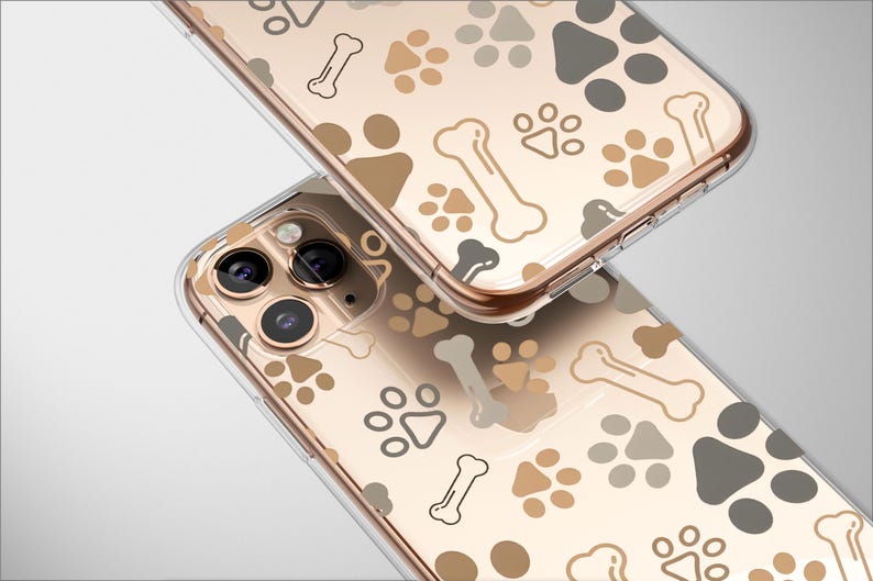 Clear Paw Prints Bones Case Aesthetic Phone Cover for iPhone 16 Pro Max ...