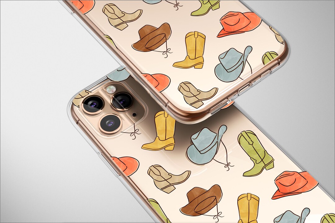 Clear Rustic Cowboy Boots Case Aesthetic Phone Cover for iPhone 16 Pro ...