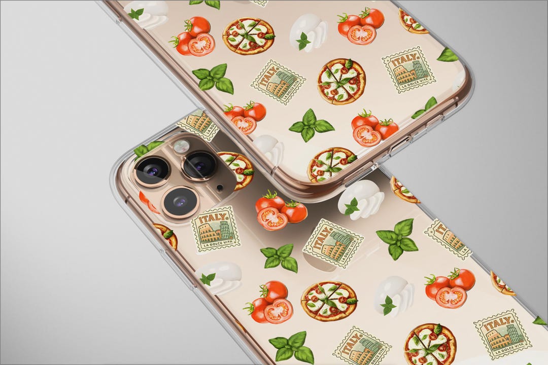 Clear Italian Pizza Foodie Print La Dolce Vita Travel Stamp Phone Case ...