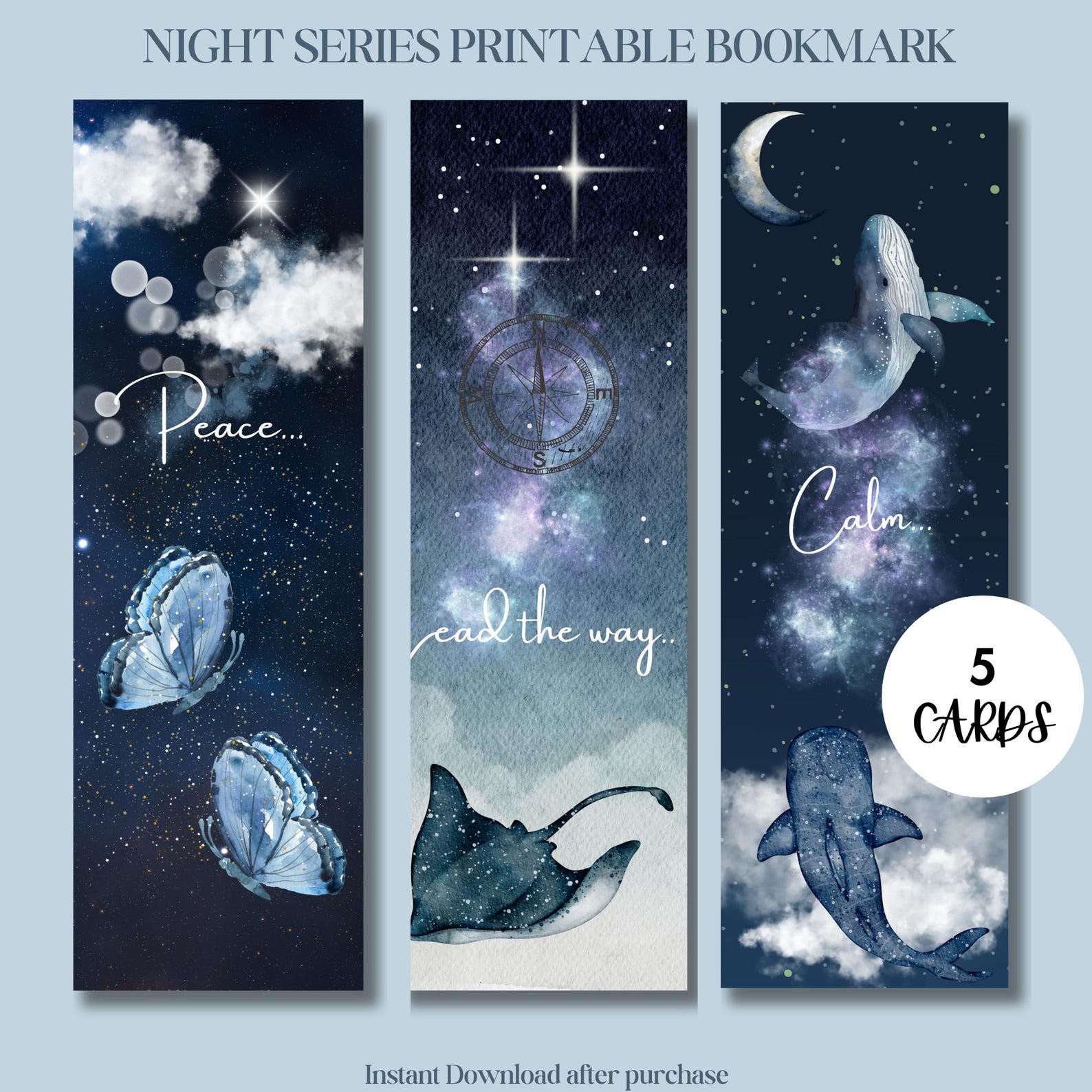 Galaxy Bookmarks Printable Set | Celestial Space Theme Bookmarks ...