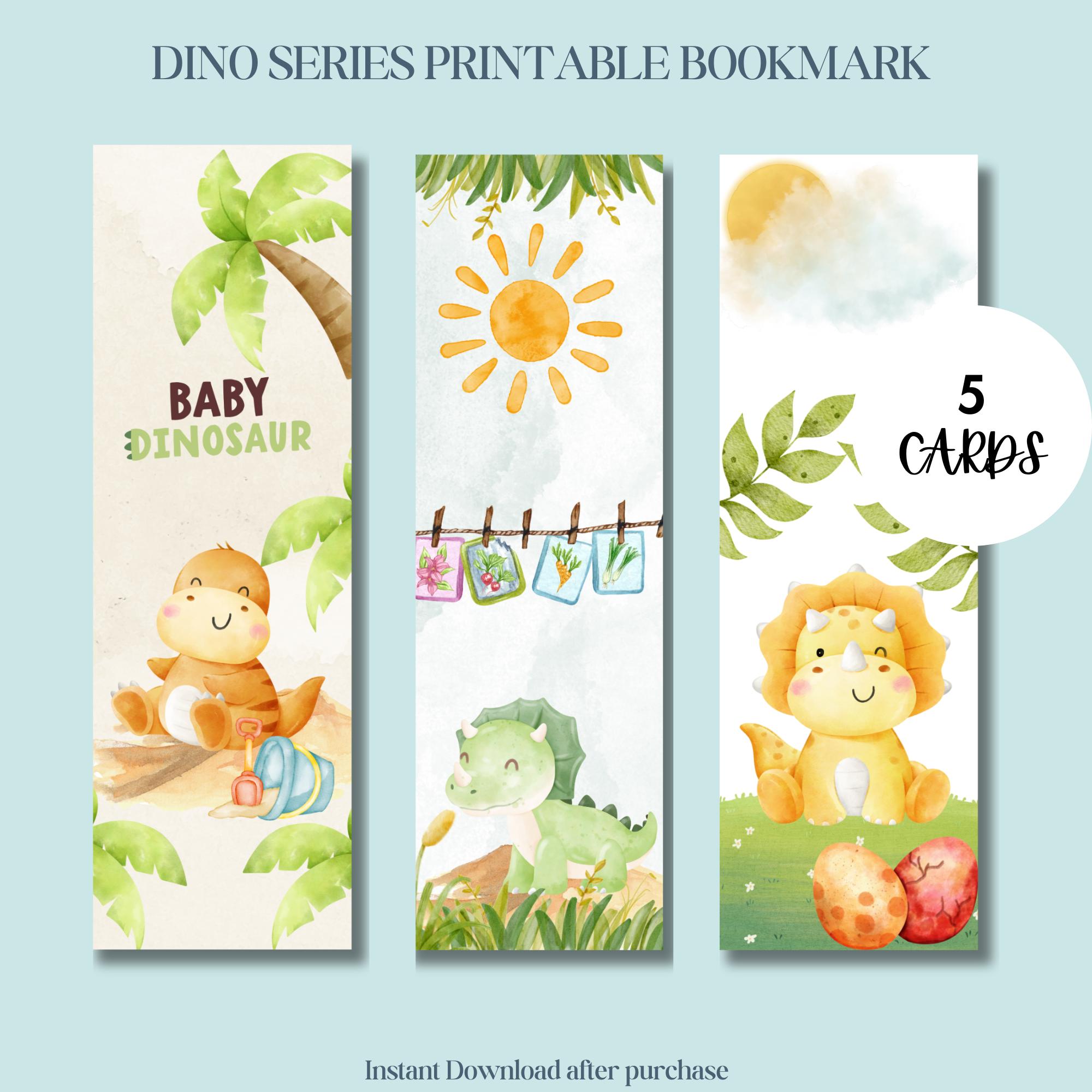 Dinosaur Bookmarks for Kids – Dino Adventure Set (digital Download) - Etsy