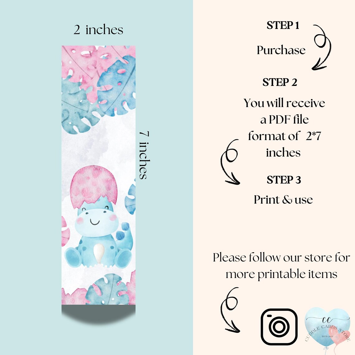 Dino Adventure Printable Bookmarks – Cute Dinosaur Bookmark Set for ...