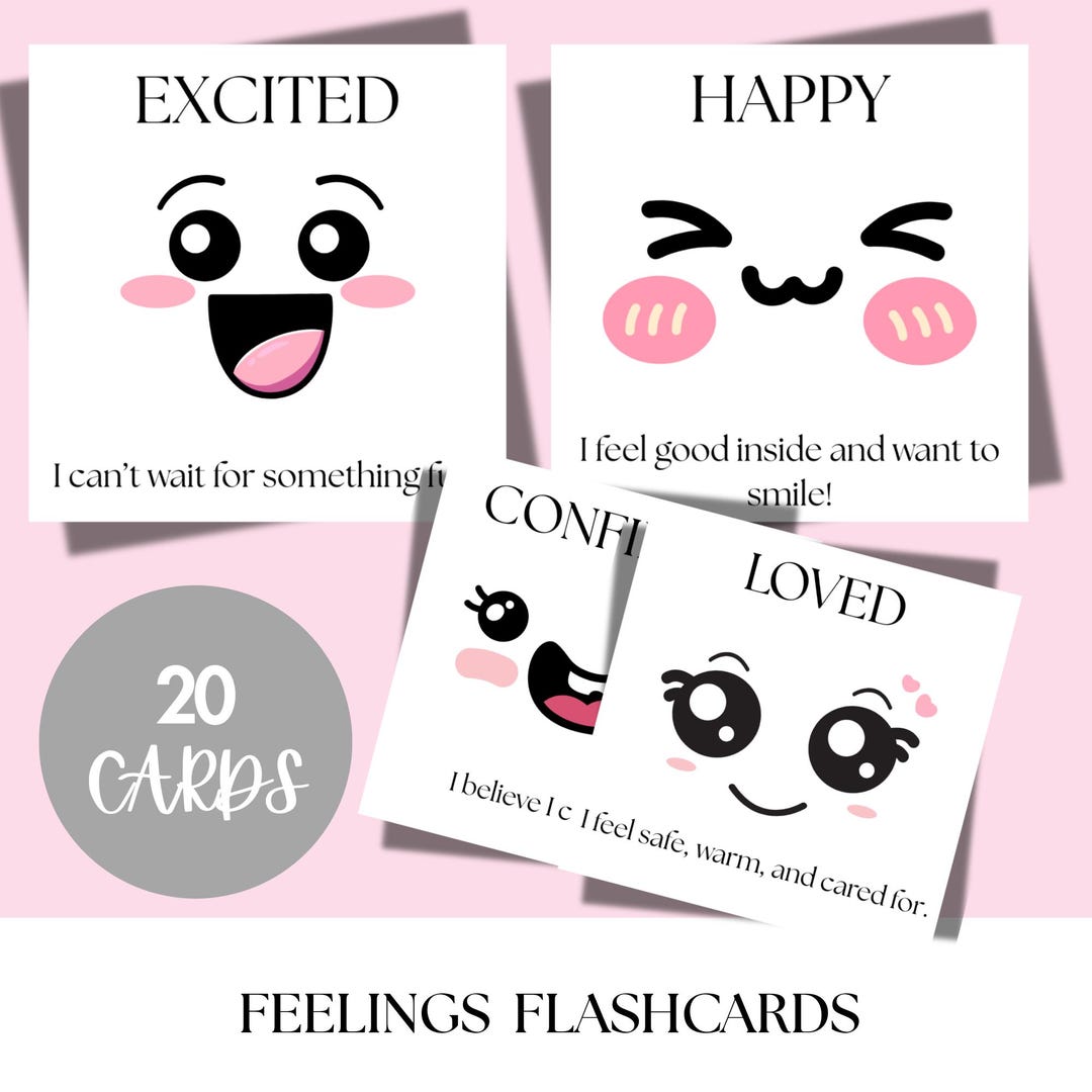 Printable Feelings Flashcards for Kids – Emotions Cards With Simple ...