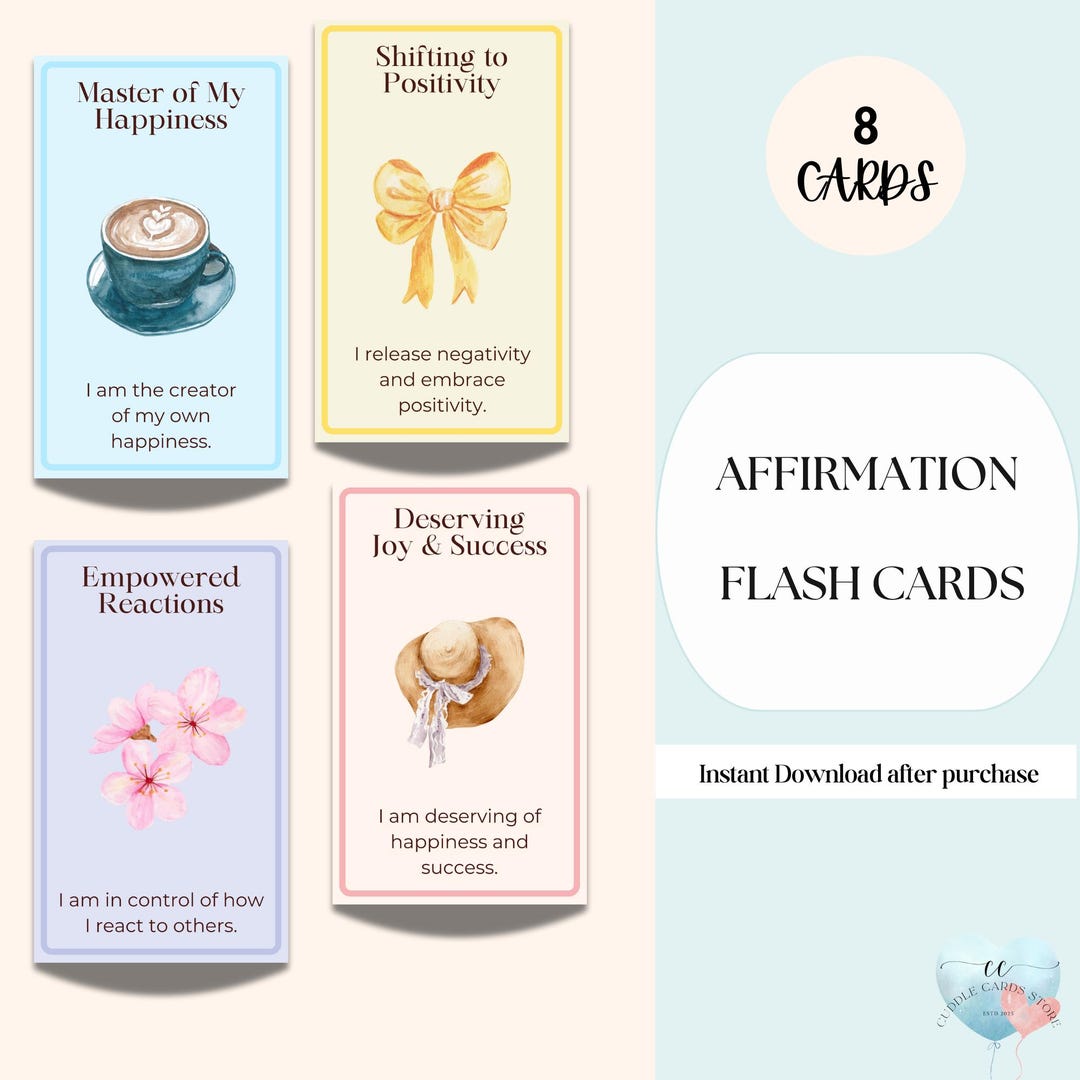 Printable Affirmation Flashcards: Kids Emotional Regulation (digital ...