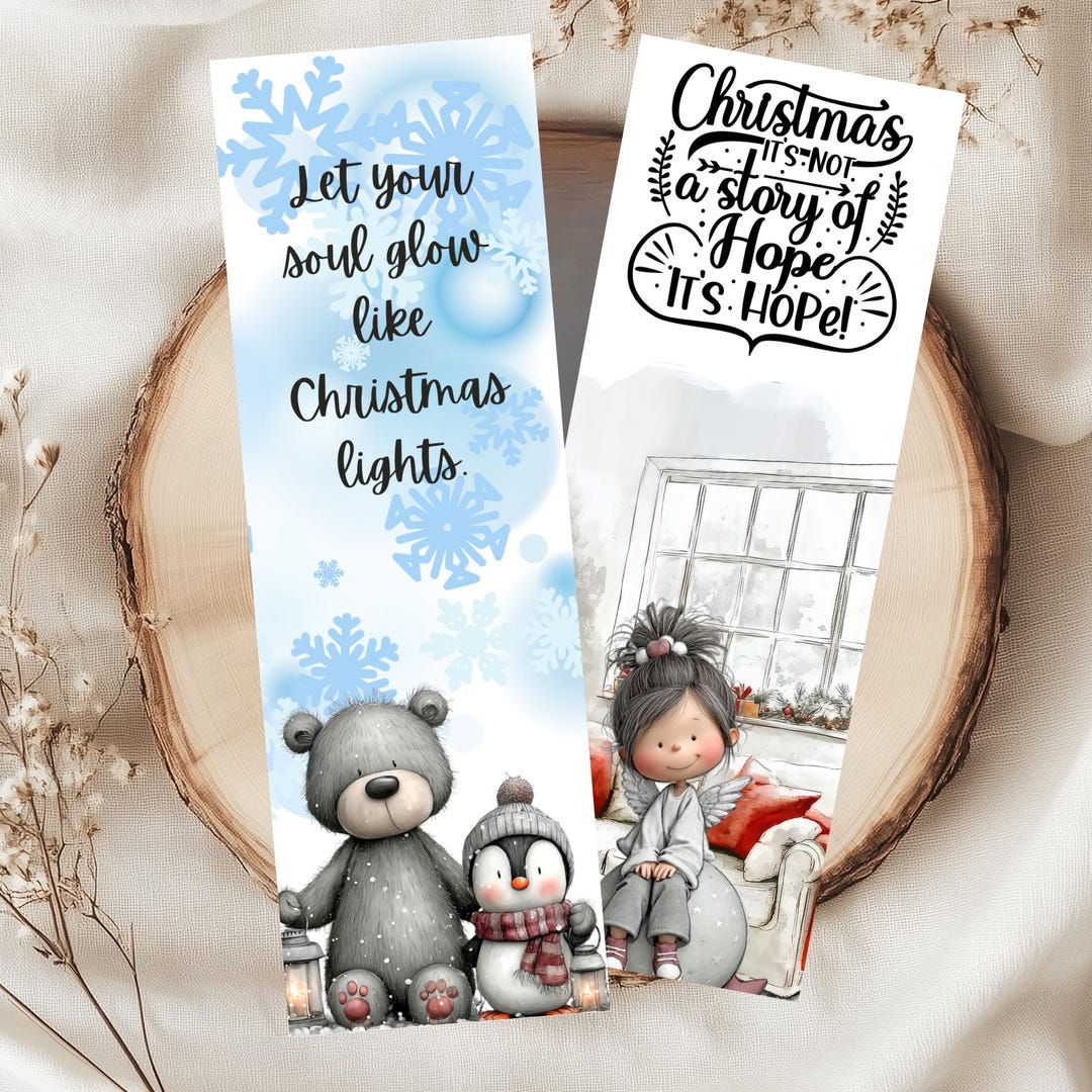 Christmas Bookmark Set – Cute Winter Bookmarks Printable ...