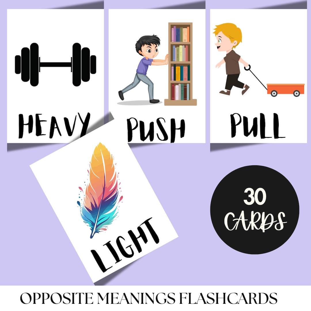 Printable Opposite Flashcards for Kids I Fun Early Learning Activity ...