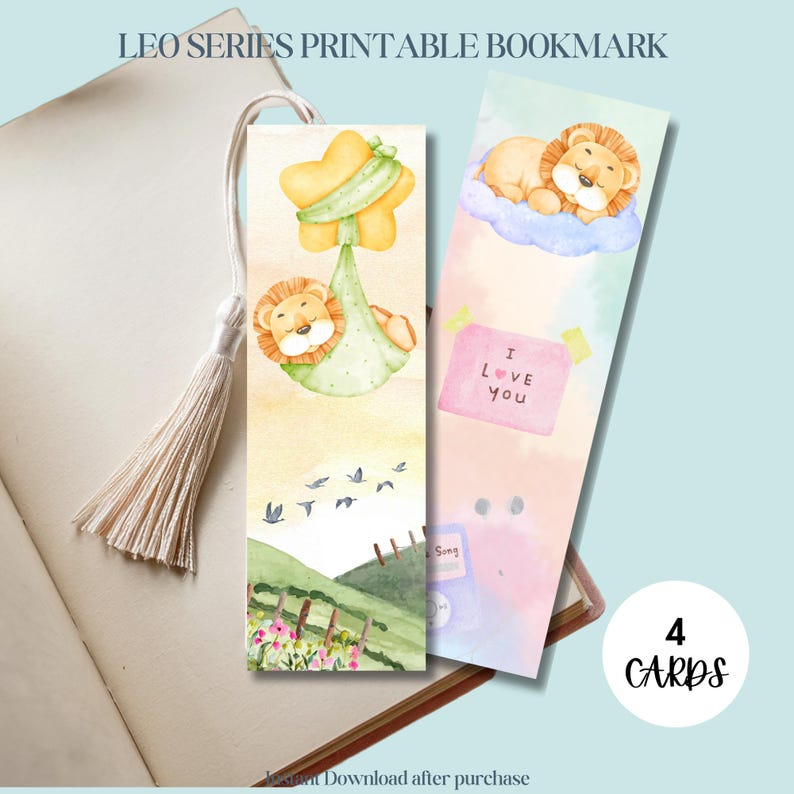 Lion Bookmarks Printable for Kids | Jungle Safari Animal Bookmark Set ...