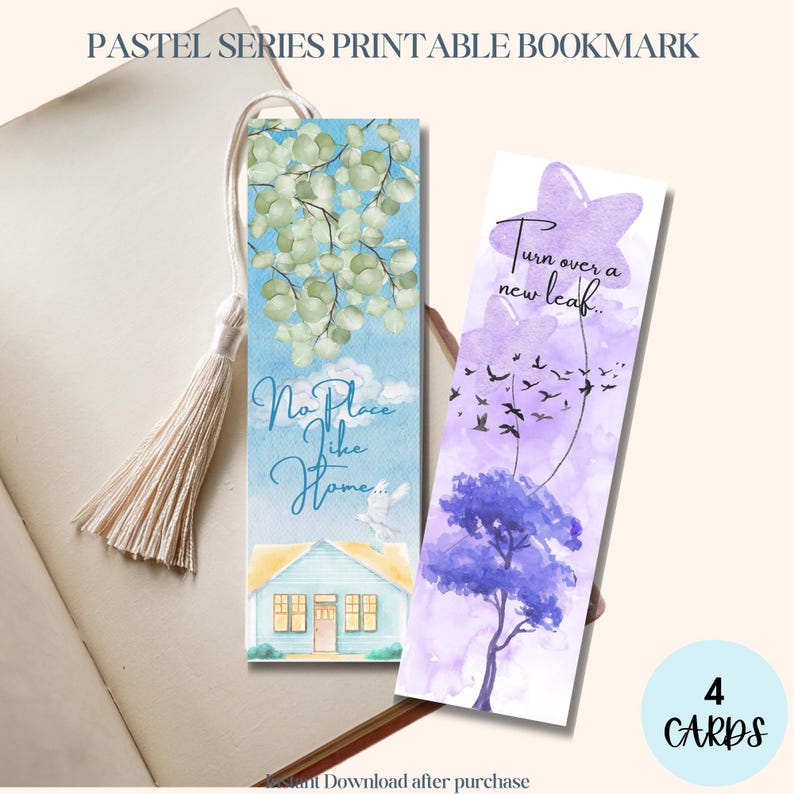 Pastel Printable Bookmarks Set | Watercolor Floral & Nature Bookmarks ...