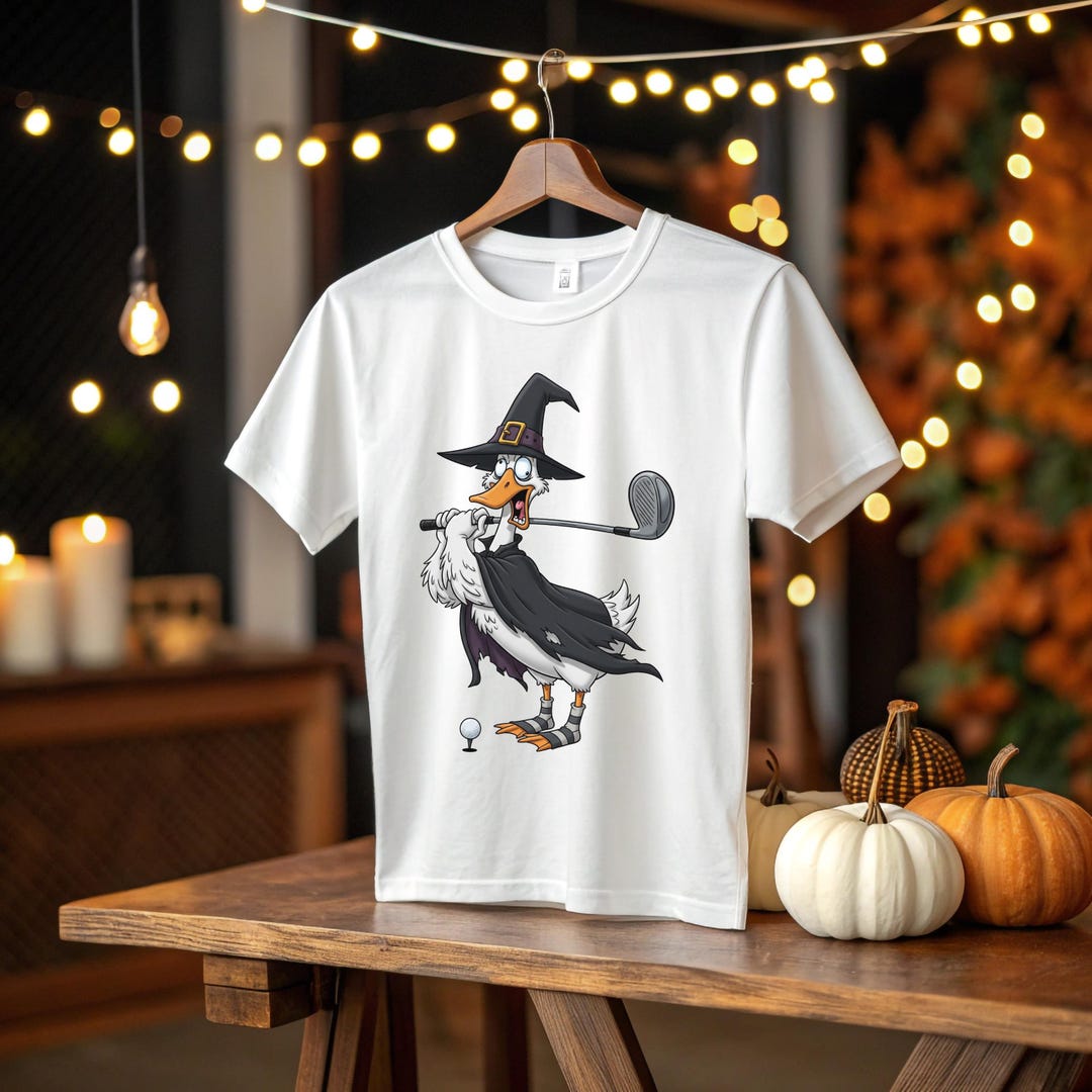 Halloween Duck Golf PNG, Witchy Duck Clipart, Spooky Golf Sublimation ...
