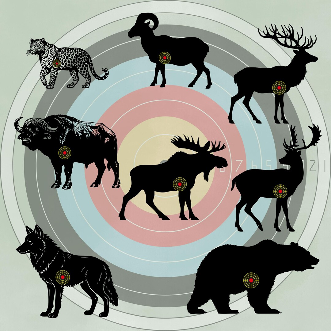 54 Animal Shooting Target SVG Bundle, Gun Range Silhouettes PNG ...