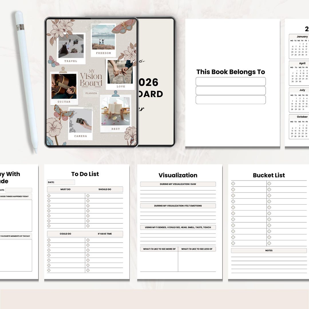 Vision Board Planner, Goal Setting Journal, Manifestation Notebook ...