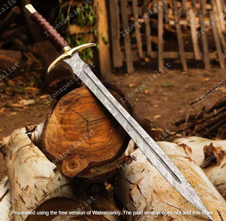 Real Damascus Steel Sword, Viking Swords, Fantasy Swords, Full Tang ...