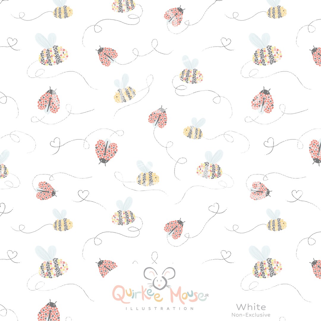 Busy Buzzing - Bees - Ladybirds - Insects - Seamless Pattern Repeat ...