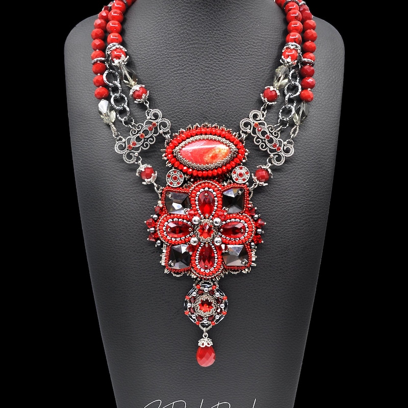 Red Necklace - Etsy
