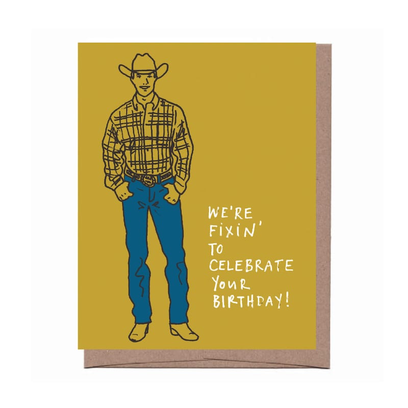 Funny Cowboy Birthday Card - Etsy
