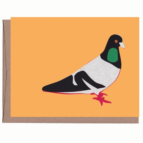 Cool Pigeon Greeting Card | Etsy
