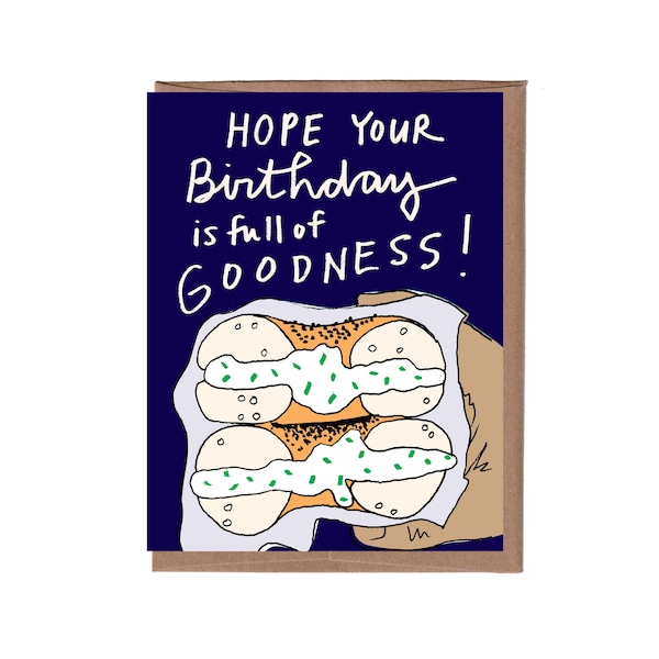 Bagel Birthday Card - Etsy