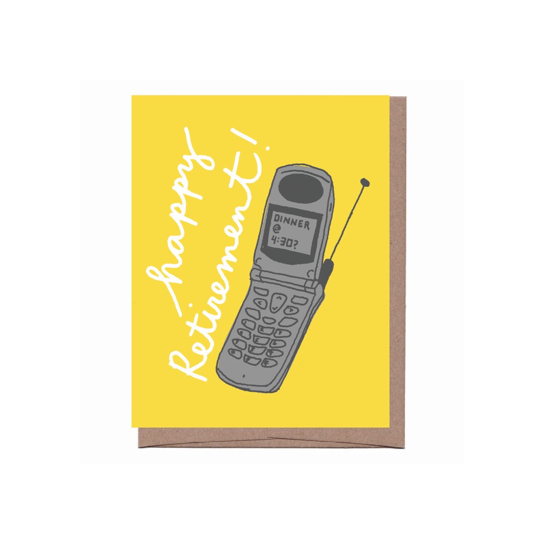 Flip Phone Retirement Card - Etsy