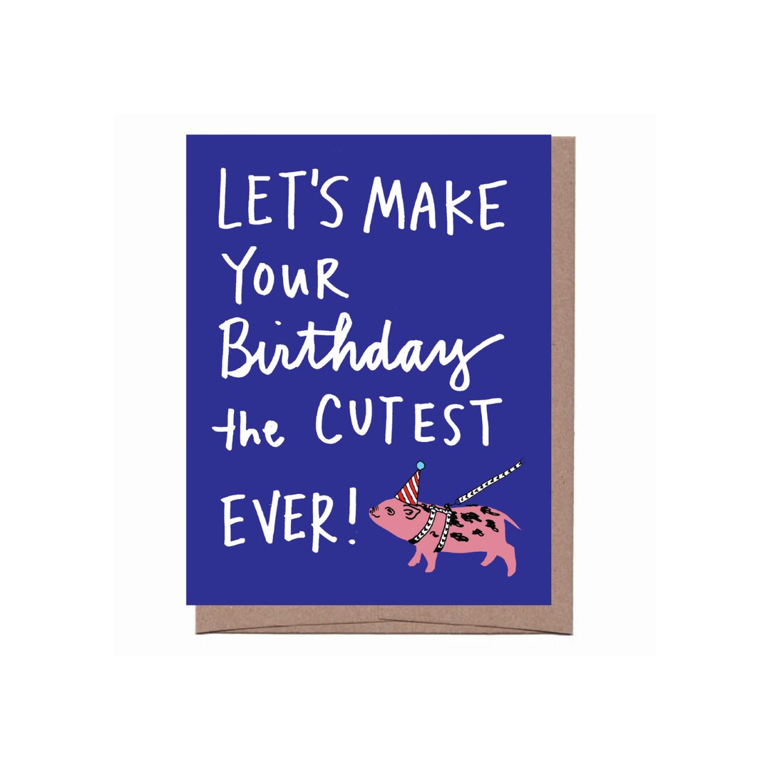 Mini Pig Birthday Card - Etsy