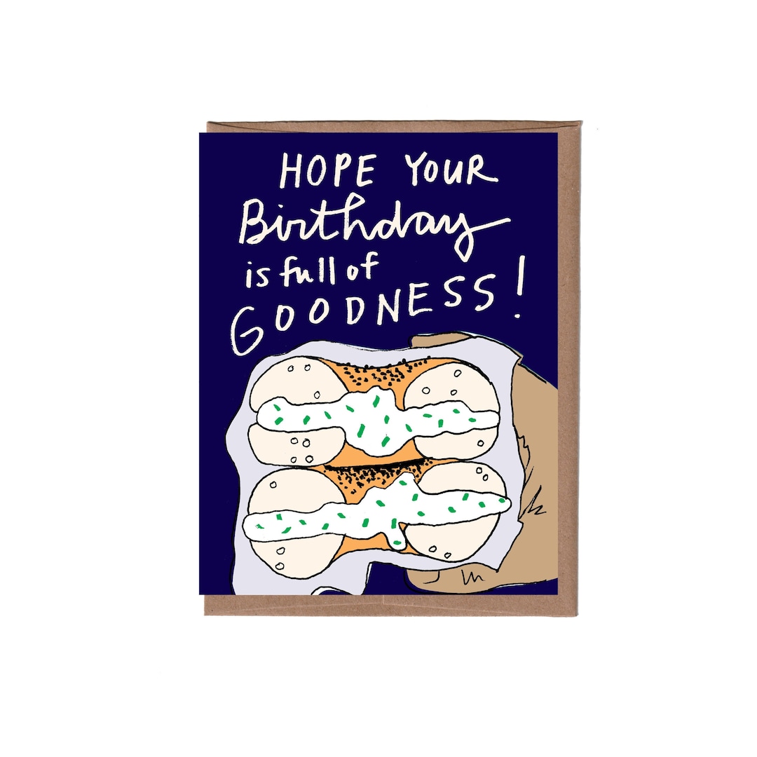 Bagel Birthday Card - Etsy