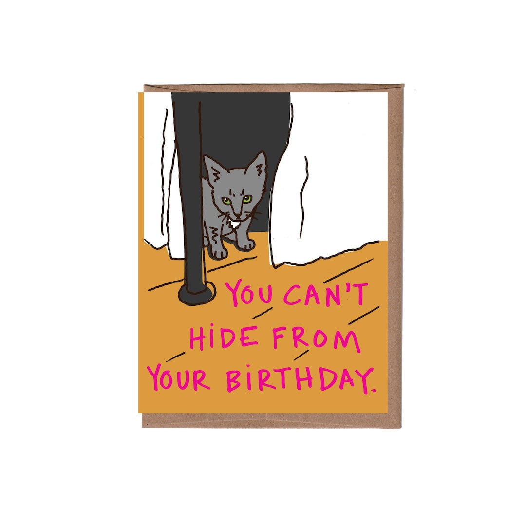 Hiding From Birthday Card - Etsy