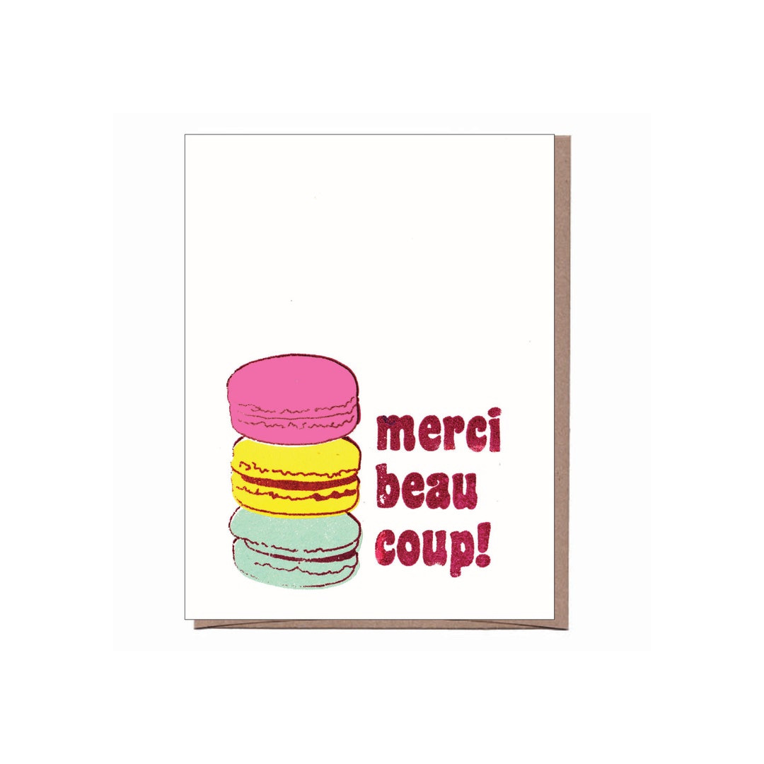 Merci Macarons Card - Etsy