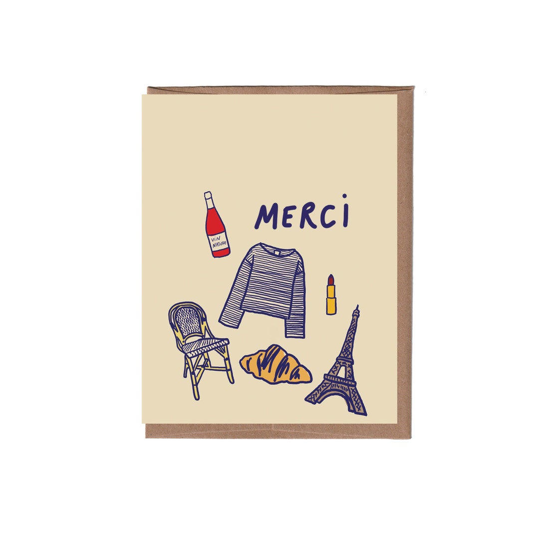 French Thank You Card - Etsy