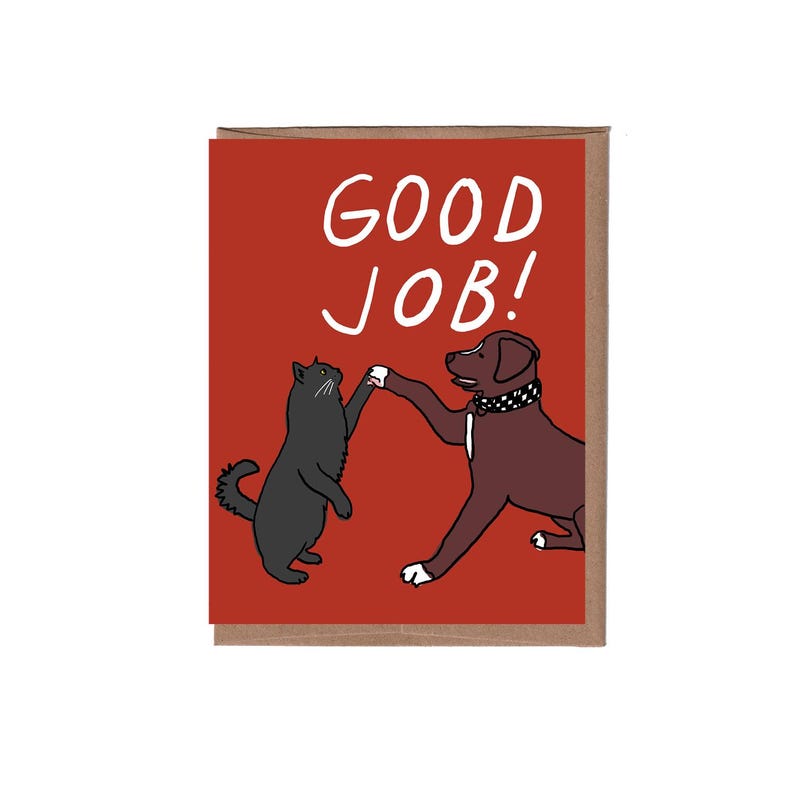 Good Job Dog & Cat Card - Etsy