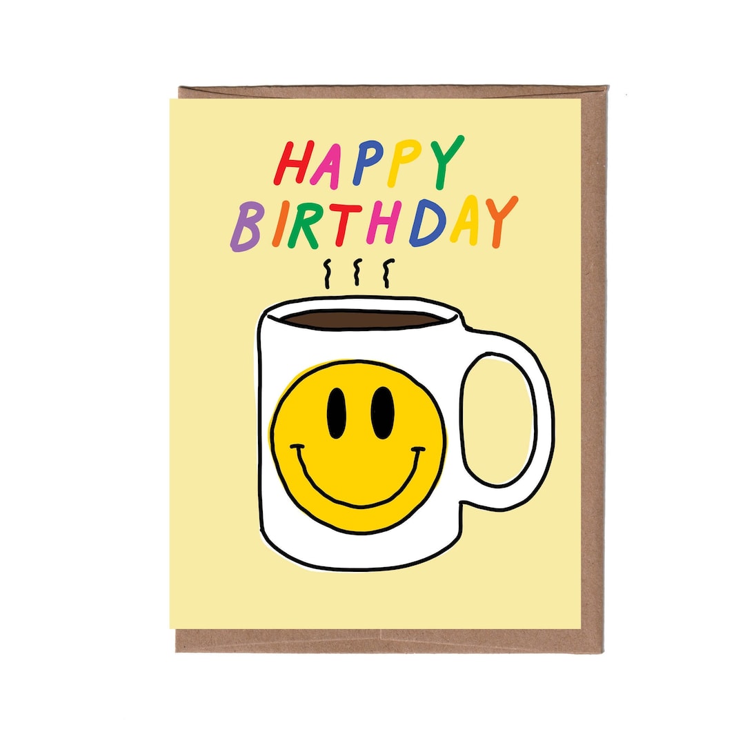 Scratch & Sniff Smiley Mug Birthday Card - Etsy