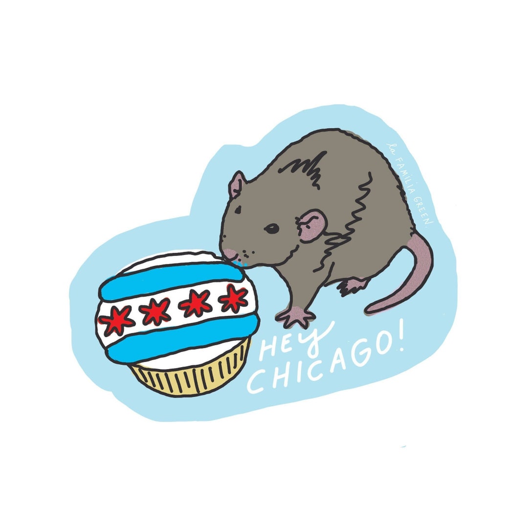Chicago Rat Cupcake Sticker - Etsy