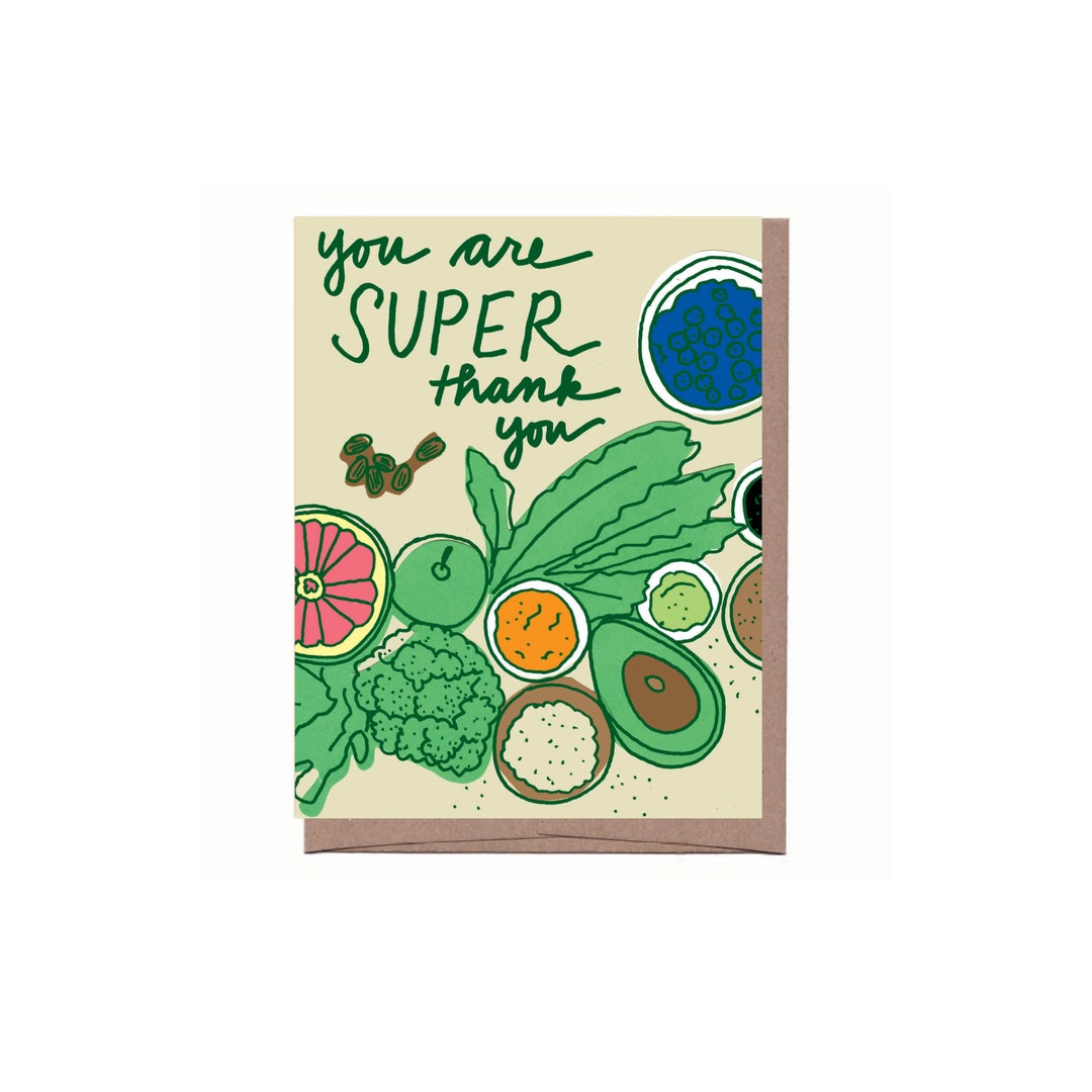Superfood Thank You Card - Etsy
