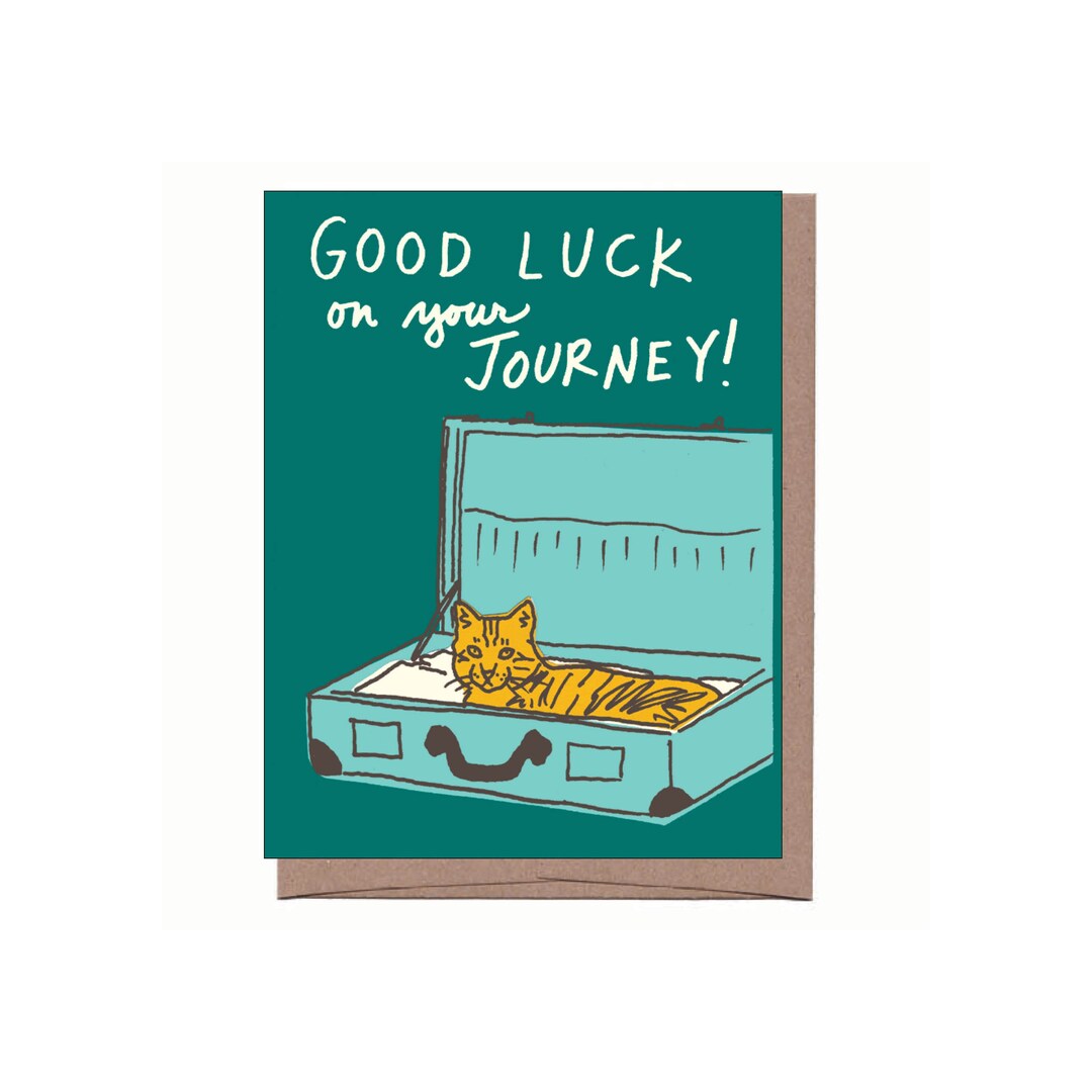 Cat in Suitcase Card - Etsy