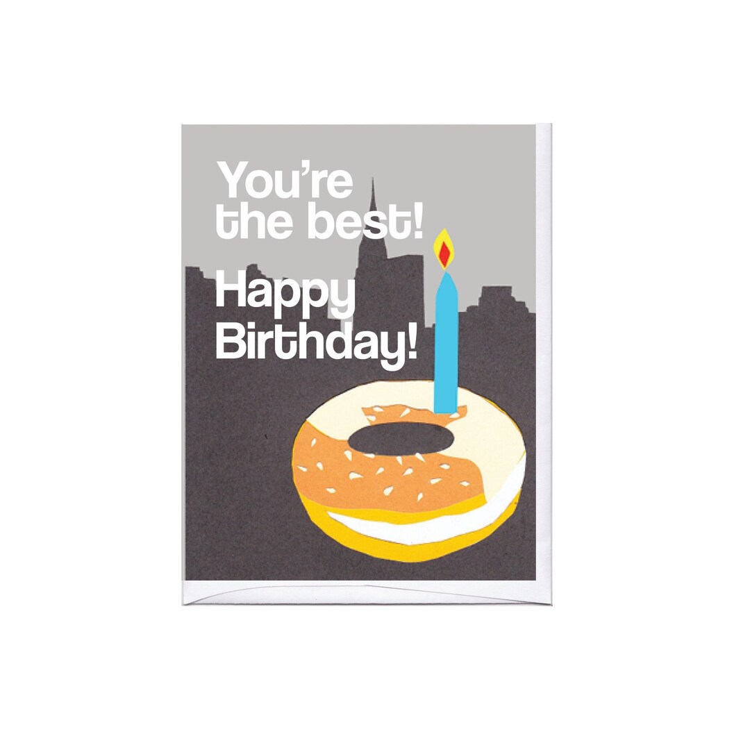NYC Bagel Birthday Card - Etsy