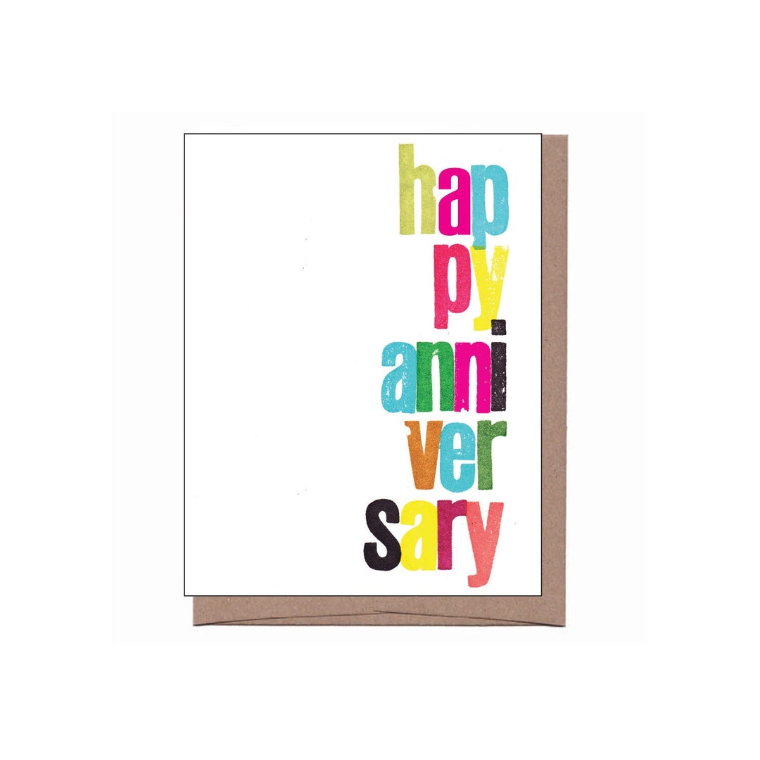 Technicolor Anniversary Card - Etsy