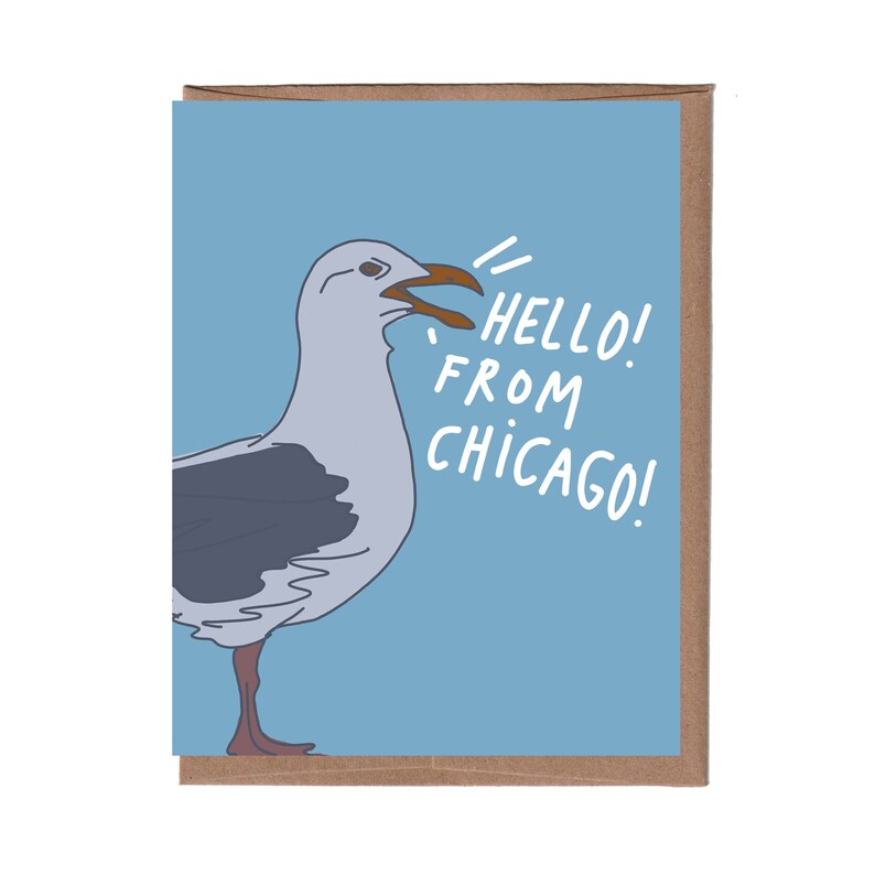 Chicago Seagull Card - Etsy