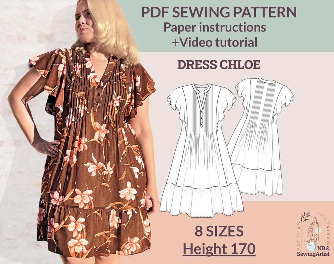 Summer Dress PDF Pattern | Sleeveless Dress Sewing Pattern for Woman ...