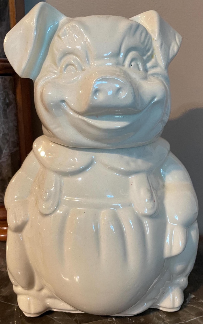 Vintage 1940s Ceramic Pig Cookie Jar - Etsy