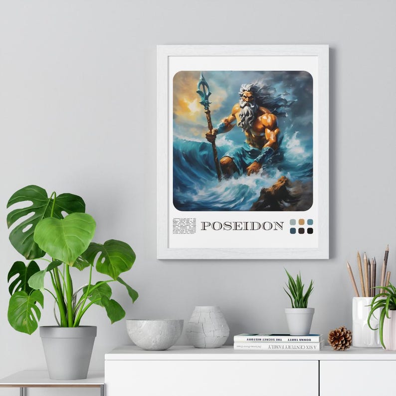 Poseidon Mythology Poster - Bold Art for Home Décor - Etsy
