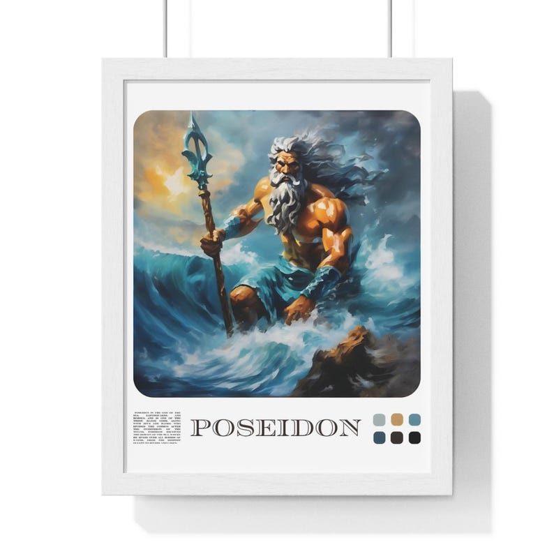 Poseidon Mythology Poster - Bold Art for Home Décor - Etsy