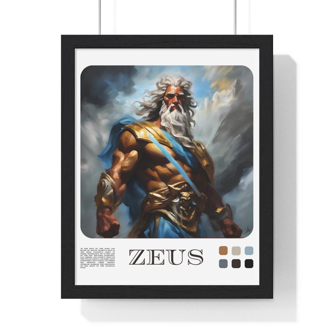 Zeus Mythology Poster - Bold Art for Home Décor - Etsy