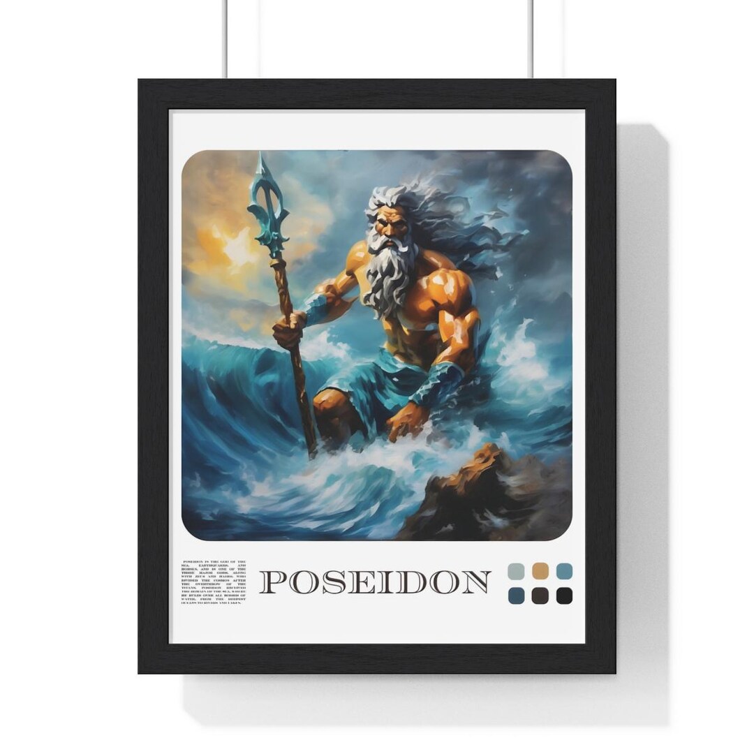 Poseidon Mythology Poster - Bold Art for Home Décor - Etsy