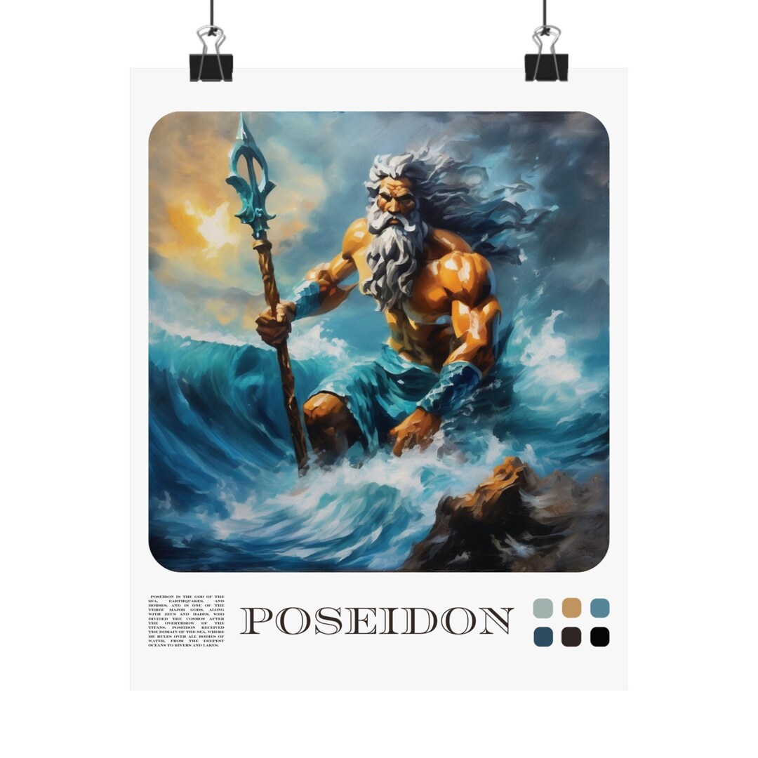 Vertical Posters - Greek God Poseidon for History Lovers - Etsy