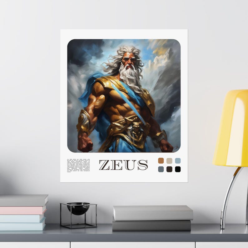 Vertical Posters for History Lovers: Greek God Zeus - Etsy